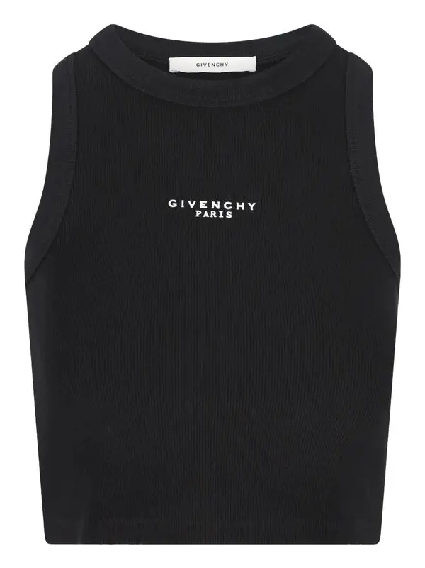 Givenchy Short Cotton Tank Top - Black