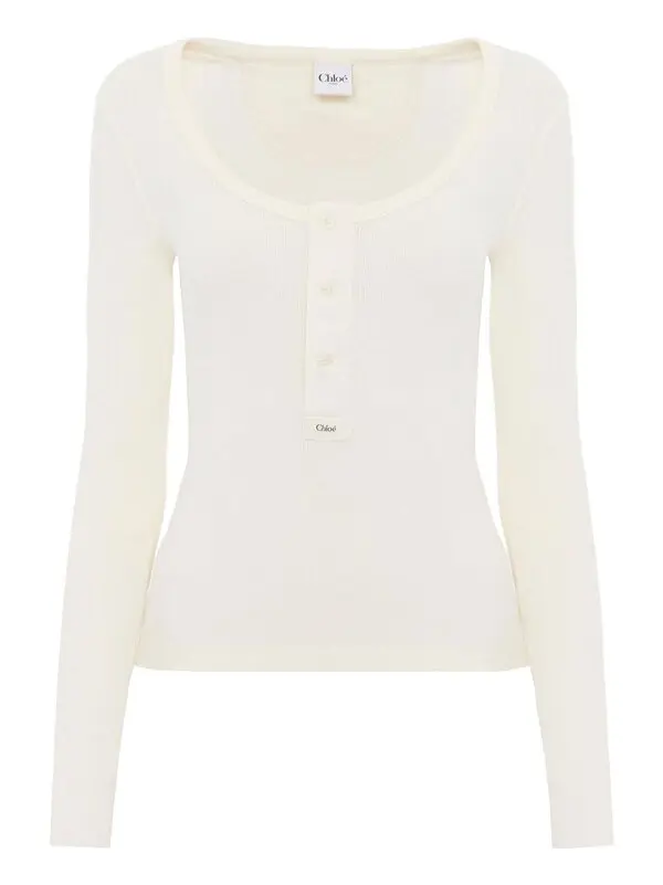 Chloé Henley T-shirt - Nude & Neutrals