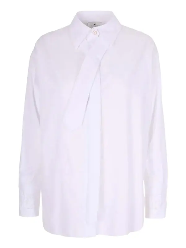 Elisabetta Franchi Cotton Shirt With Tie - White
