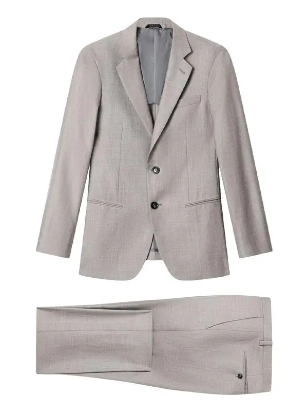 Giorgio Armani Soho Line Single-breasted Suit In Wool, Silk And Linen - Grey