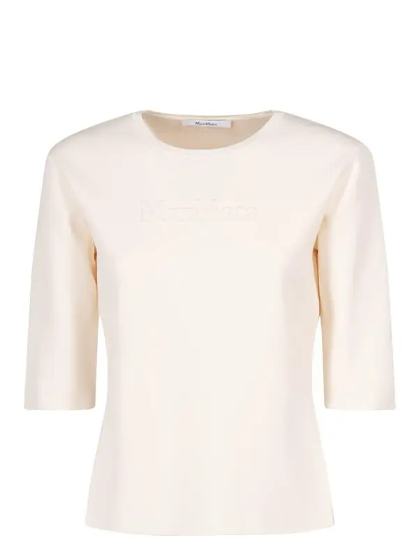 Max Mara Knitted Jersey Short-sleeved Top - Nude & Neutrals