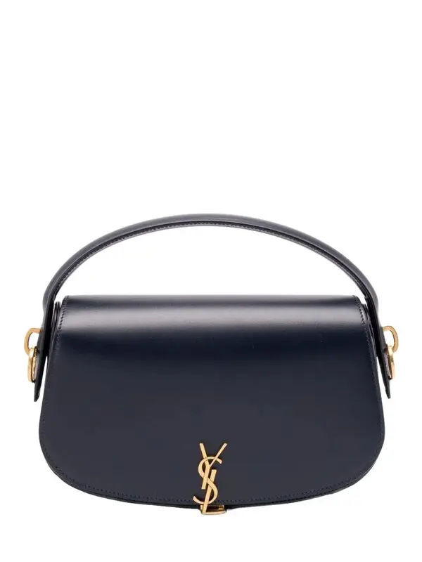 Saint Laurent Voltaire Box Leather Bag - Blue