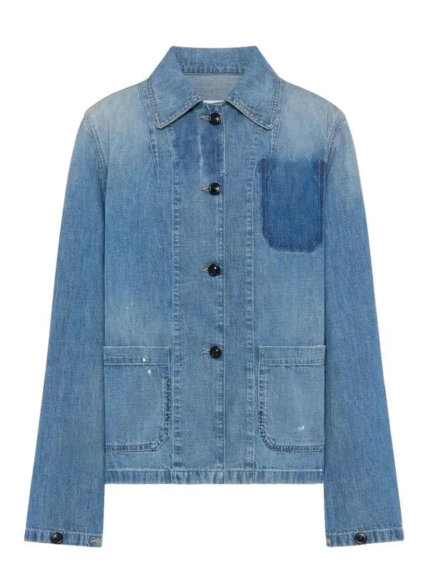 MAISON MARGIELA Lived-in Finish Denim Workwear Shirt - Blue