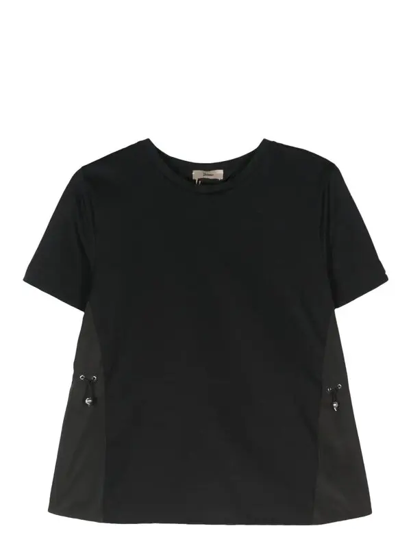 Herno Cotton Jersey And New Techno Taffeta T-shirt - Black
