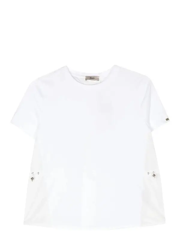 Herno Cotton Jersey And New Techno Taffeta T-shirt - White