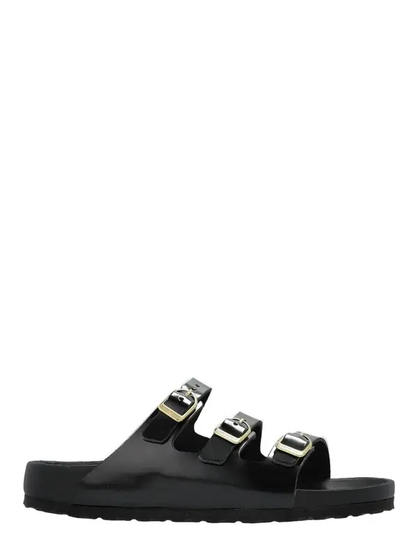 BIRKENSTOCK Florida Fresh Varnished Leather Sandals - Black