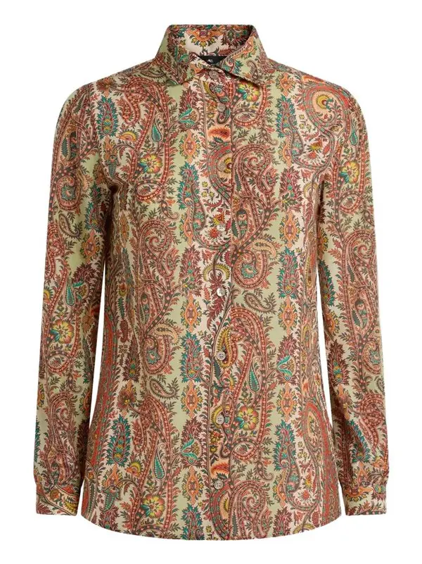 Etro Paisley Print Silk Blend Shirt - Multi