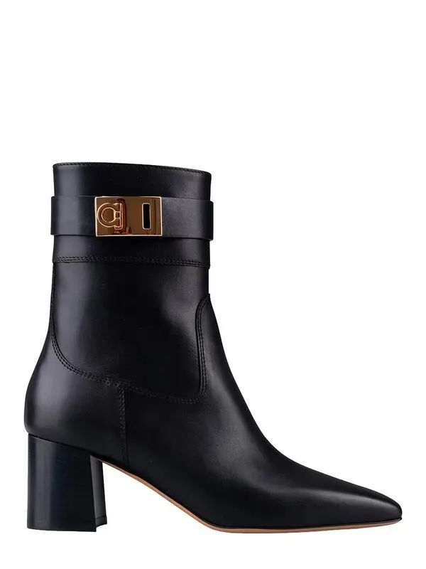 FERRAGAMO Rol 60 Leather Boots - Black