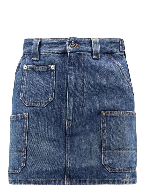 Givenchy Denim Cargo Mini Skirt - Blue