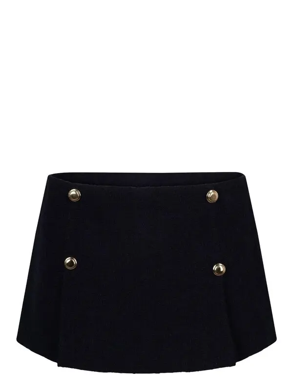 Miu Miu Tweed Wool Miniskirt - Blue