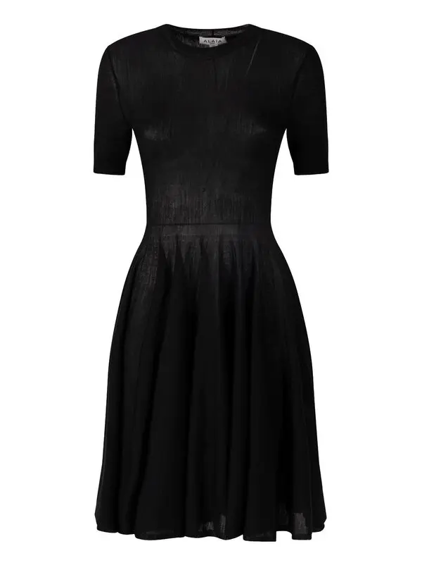 Alaïa Wool Skater Dress - Black