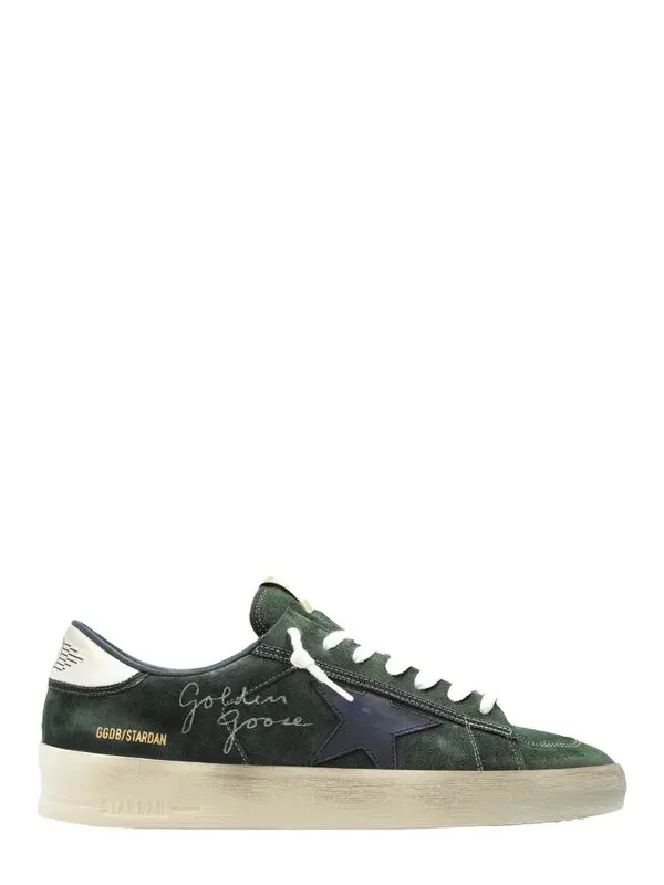 GOLDEN GOOSE Stardan Sneakers In Suede With Nappa Star - Green