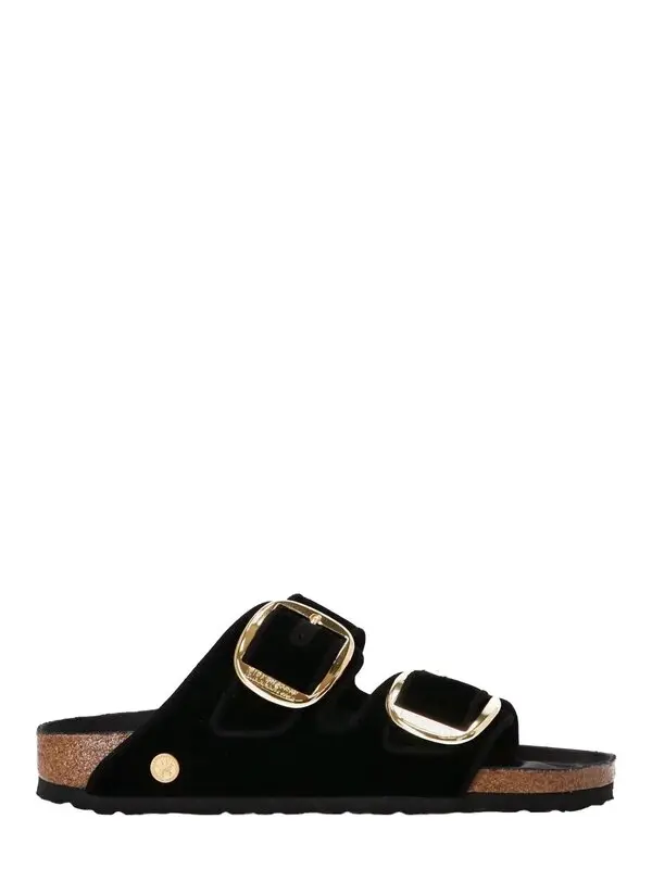 BIRKENSTOCK Arizona Big Buckle Velvet Sandals - Black