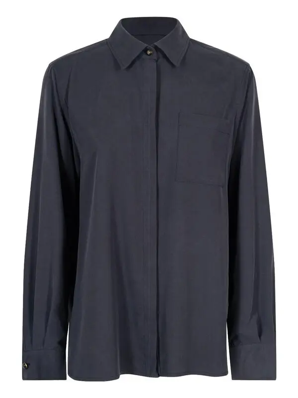 Max Mara Silk Canvas Shirt - Blue