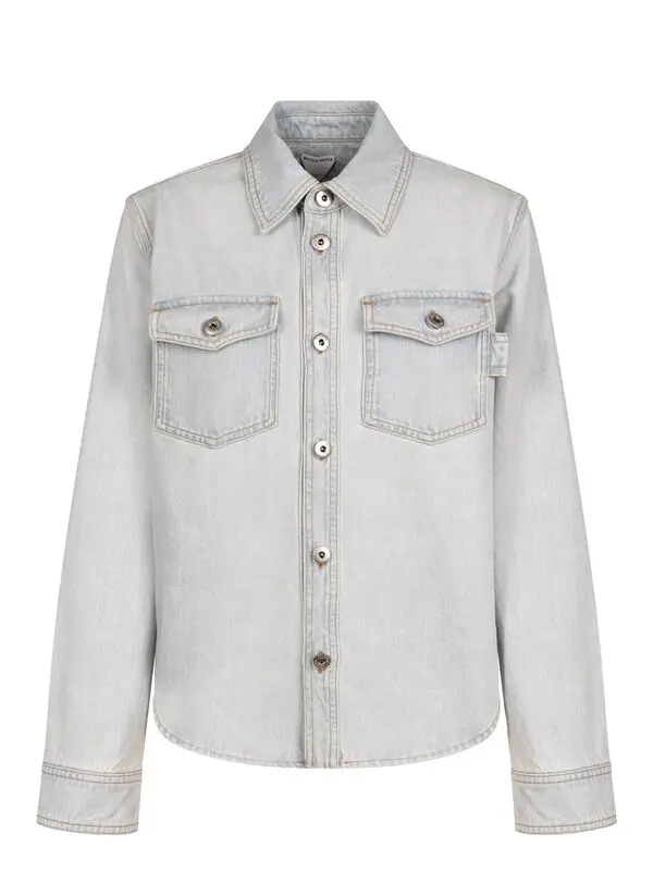 Bottega Veneta Cotton Denim Shirt - Blue