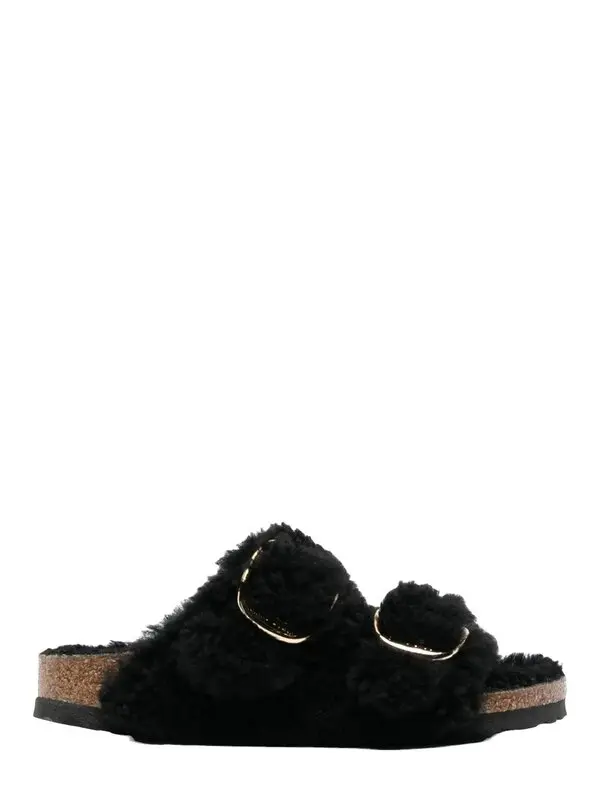 BIRKENSTOCK Arizona Big Buckle Sheepskin Sandals - Black