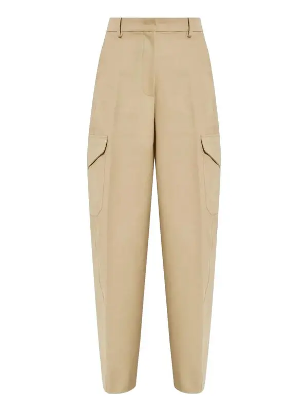Givenchy Cocoon Cotton And Wool Pants - Nude & Neutrals
