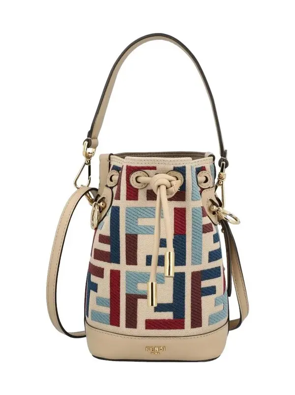 Fendi Mon Tresor Mini Bag With Ff Embroidery - Nude & Neutrals
