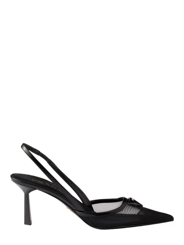 Prada Mesh Slingback Pumps - Black