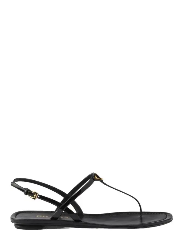 Prada Patent Leather Flip Flops - Black