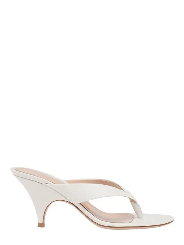 GIANVITO ROSSI Sofia Thong 70 Leather Sandals - White