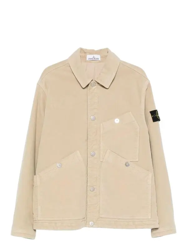 Stone Island Cotton Jacket With Pockets - Nude & Neutrals
