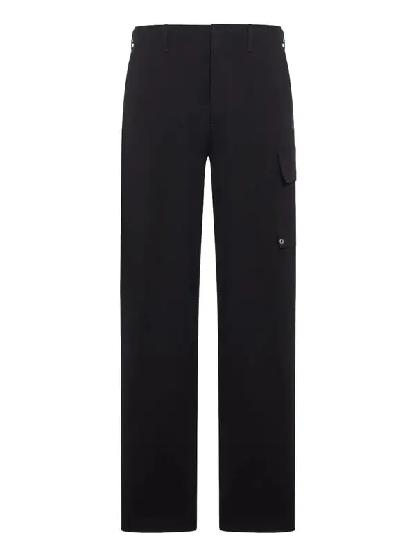 Fendi Cargo Pants In Gabardine With Pocket - Black