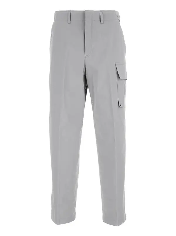 Fendi Cargo Pants In Gabardine With Pocket - Grey
