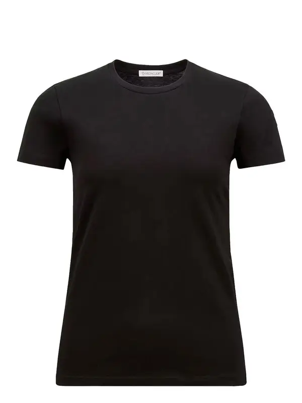 Moncler Cotton Jersey T-shirt With Logo - Black