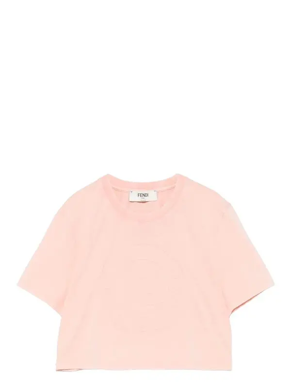 Fendi 3d Roma Cropped T-shirt - Pink & Purple