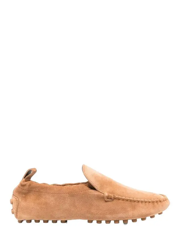 TOD`S Gommino Curled Suede Loafers - Brown