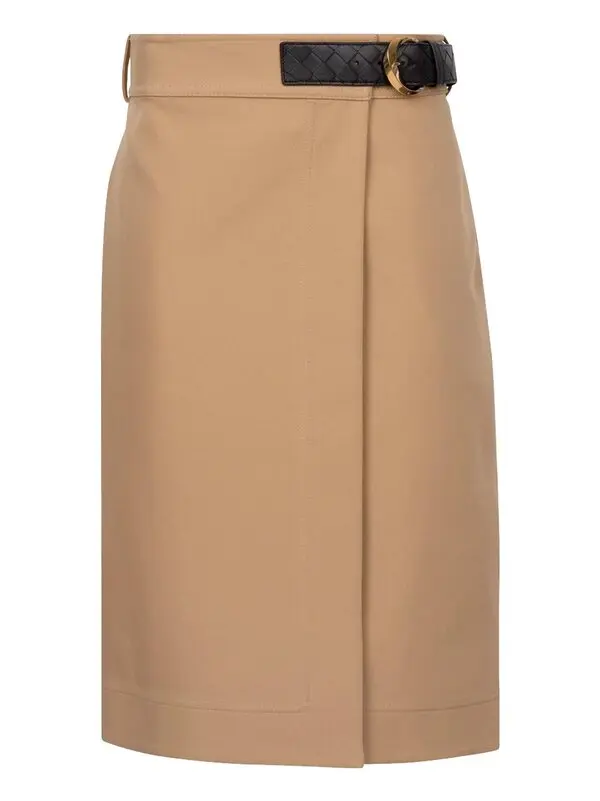 Bottega Veneta Double Cotton Canvas Skirt - Nude & Neutrals