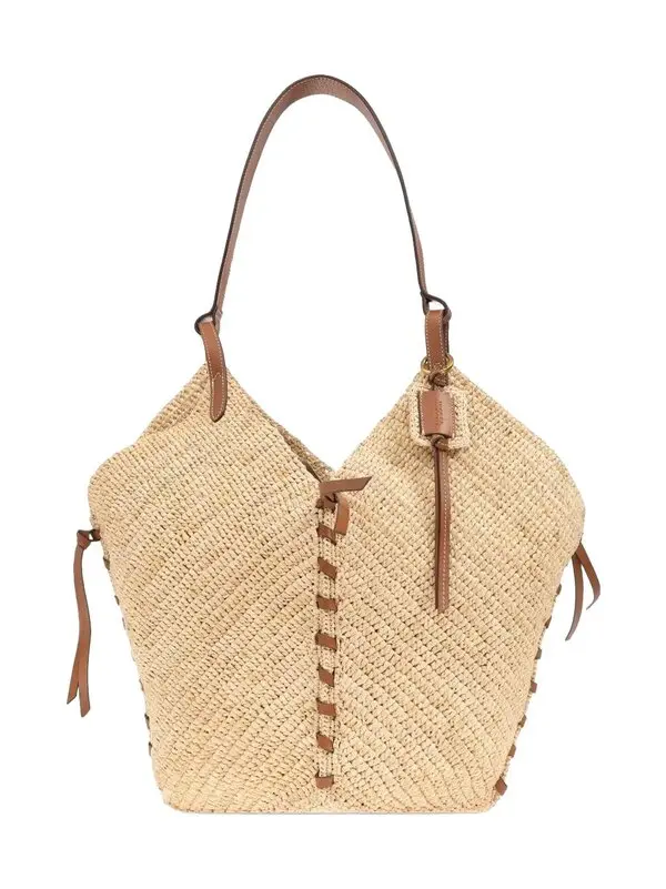 Isabel Marant Tampa Raffia Shoulder Bag - Nude & Neutrals
