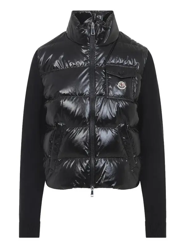 Moncler Zip-up Padded Cardigan - Black