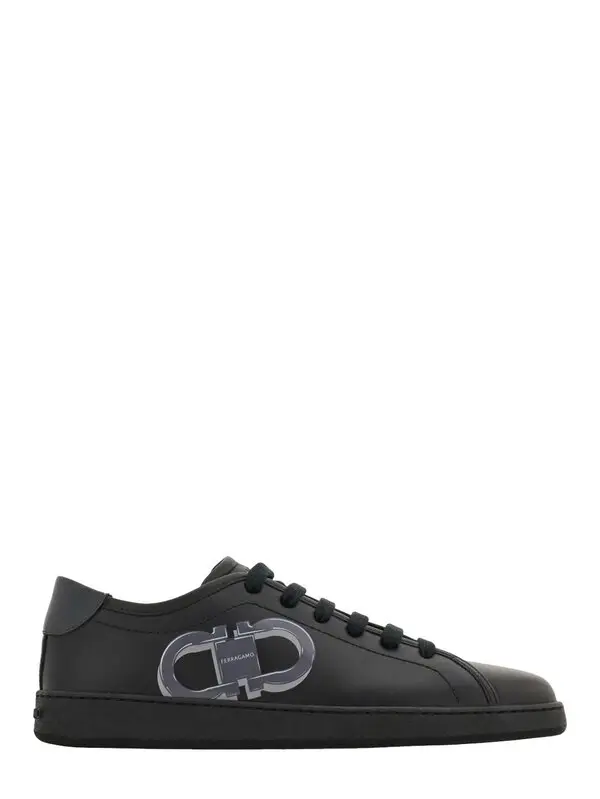 FERRAGAMO Double Gancini Sneakers - Black