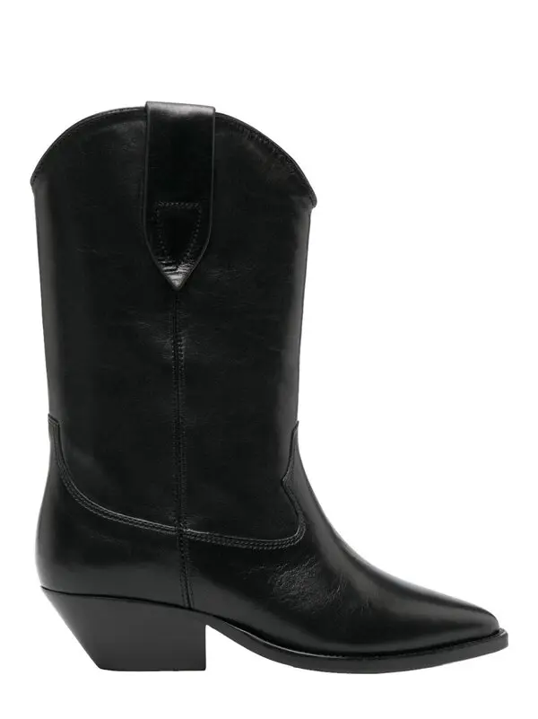 Isabel Marant Duerto Leather Cowboy Boots - Black