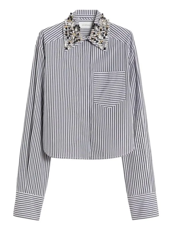 Sportmax Striped Poplin Crop Shirt - Multi