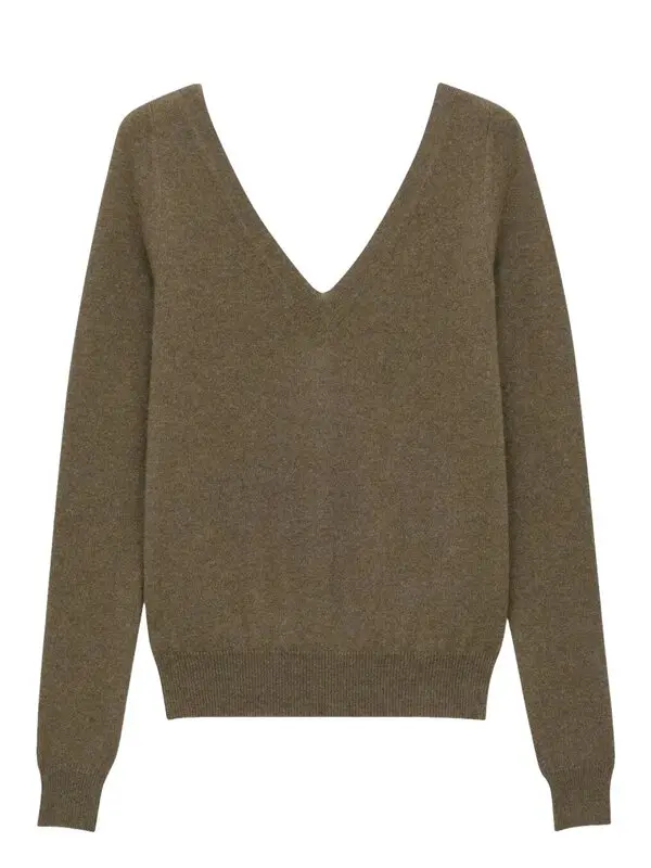 Saint Laurent V-neck Cashmere Sweater - Green