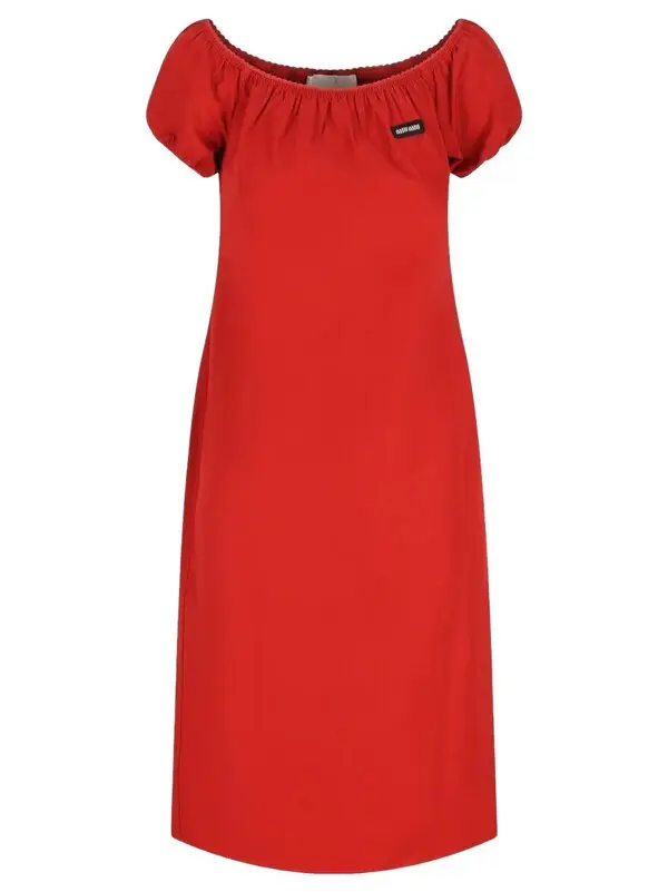 Miu Miu Midi Poplin Dress - Red
