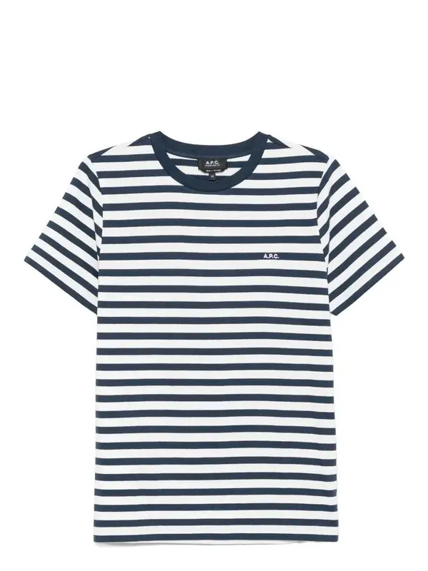 A.p.c. Striped Cotton T-shirt - Blue