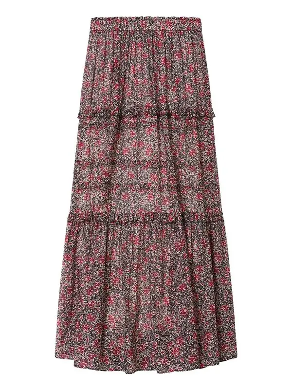 MARANT ETOILE Volomia Ruffle Skirt - Pink & Purple