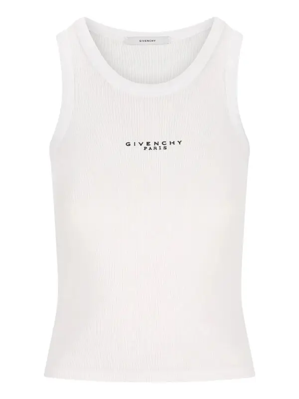 Givenchy Slim Fit Tank Top With Paris Print - White