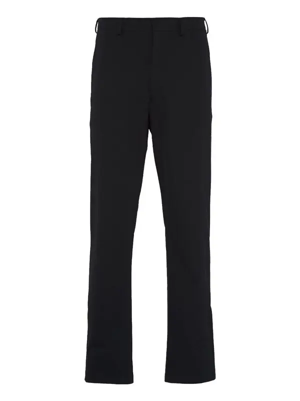 Prada Straight Leg Technical Fabric Trousers - Black