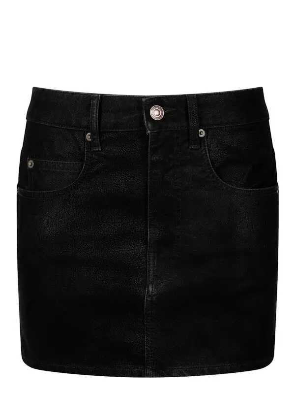 MARANT ETOILE Kimmy Faux Leather Mini Skirt - Black