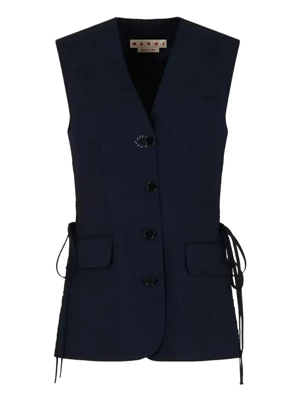 Marni Wool Vest With Side Slits - Black