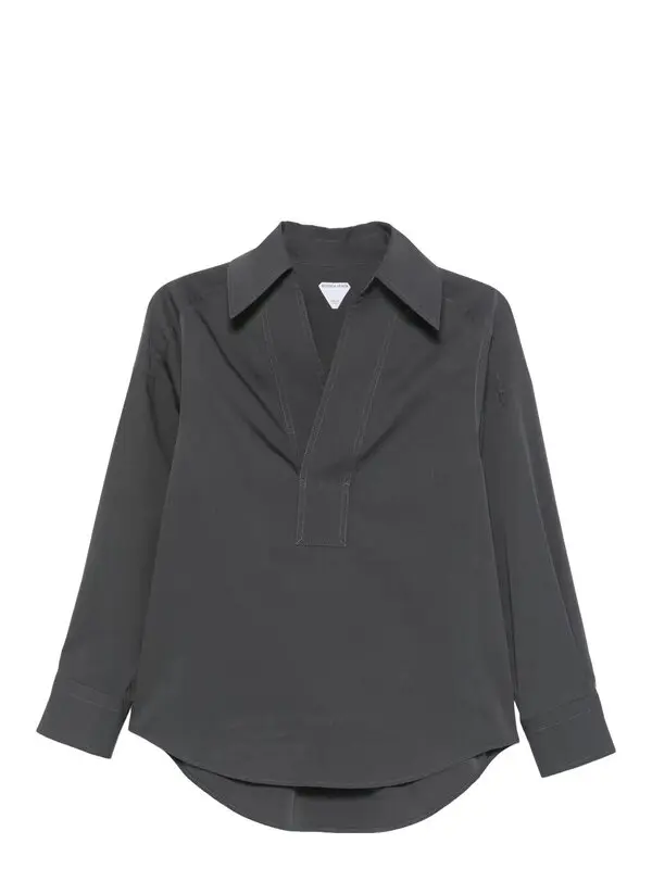 Bottega Veneta V-neck Cotton Shirt - Grey
