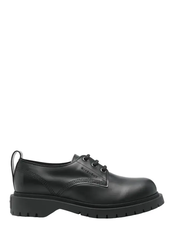Givenchy Derby Chunky Shoes In Brushed Leather - Black