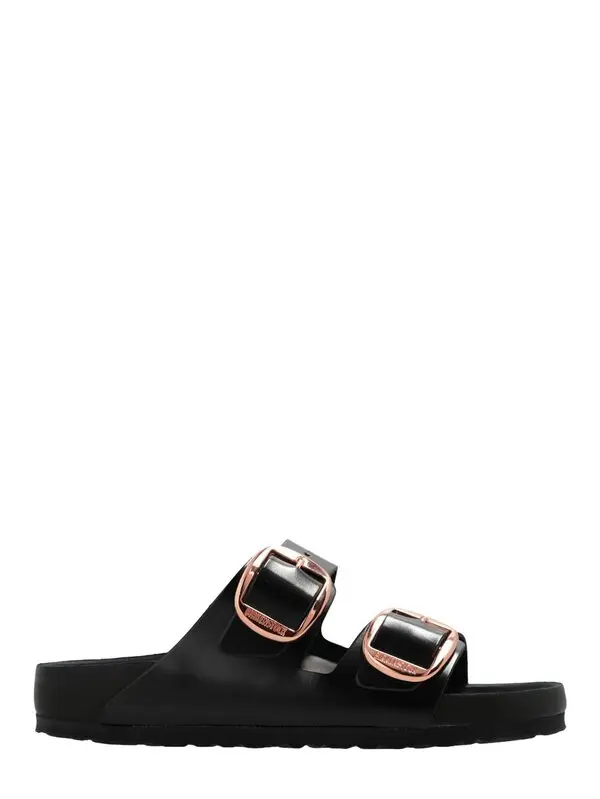 BIRKENSTOCK Arizona Big Buckle High-shine Leather Sandals - Black