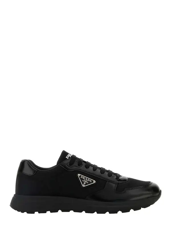 Prada Nylon And Leather Prax Sneakers - Black