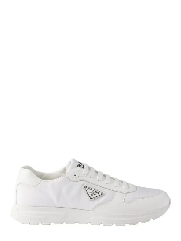 Prada Nylon And Leather Prax Sneakers - White